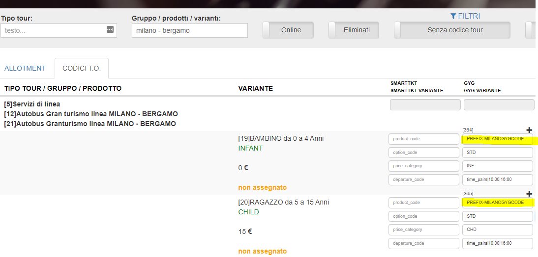 Istruzioni per il collegamento dei prodotti all'operatore "GetYourGuide" | GD-Soft