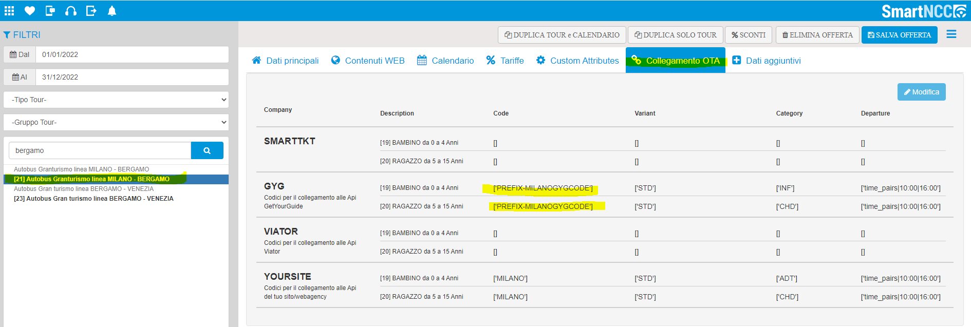 Istruzioni per il collegamento dei prodotti all'operatore "GetYourGuide ...